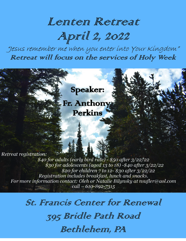 2022 Diocesan In-Person Lenten Retreat Schedule Released | American Carpatho-Russian Orthodox ...